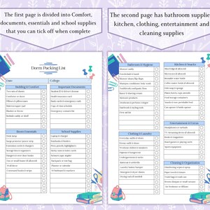 Dorm Packing List Printable PDF | College Must Haves | College Packing ...
