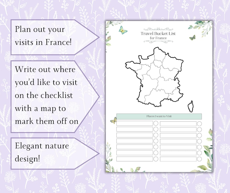 France Bucket List Printable PDF | Travel Bucket List | Travel to ...