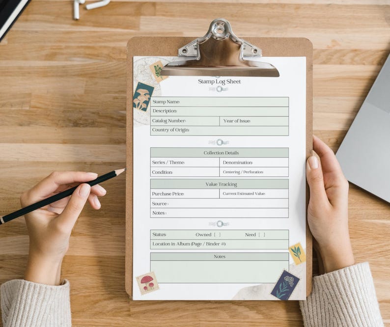 Stamp Log Sheet Printable PDF, Stamp Tracker Sheet, Stamp Collecting ...