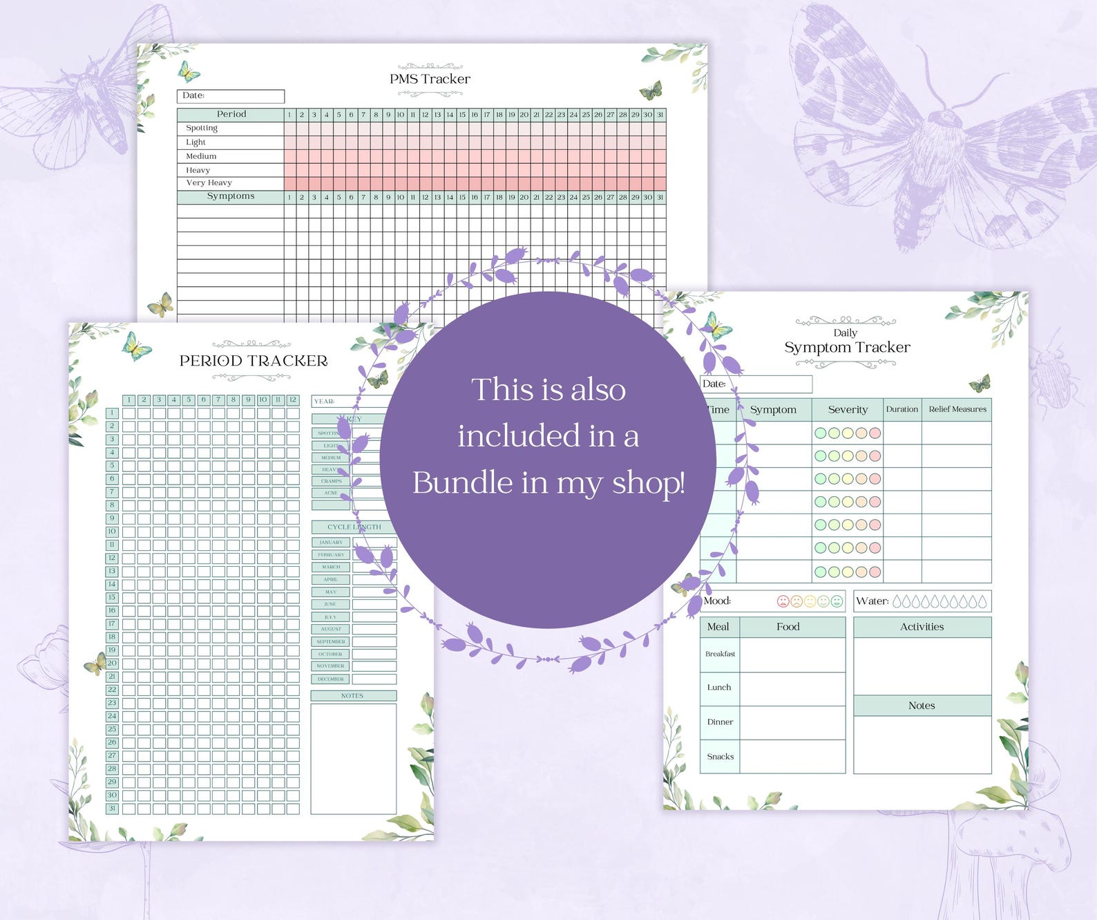 PMDD Tracker Printable PDF | Period Tracker Symptom Journal ...