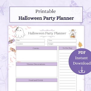Halloween Planner Printable PDF | Halloween Party Planner | Spooky to ...