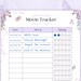 Movie Tracker Printable PDF | Movie Critic | Movie Night | Movie Review ...