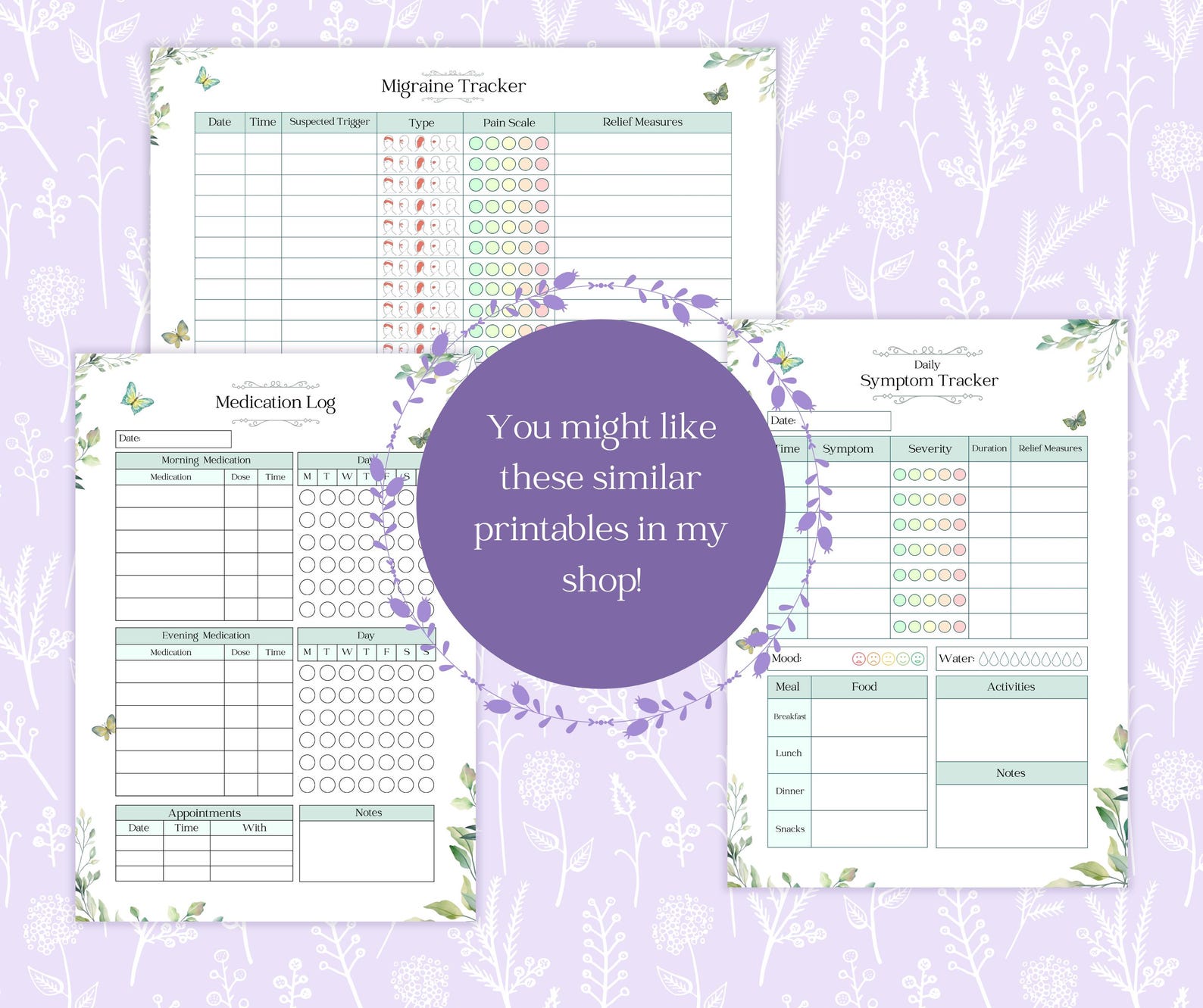 Intrusive Thoughts Tracker Bundle Printable PDF | Intrusive Thoughts ...