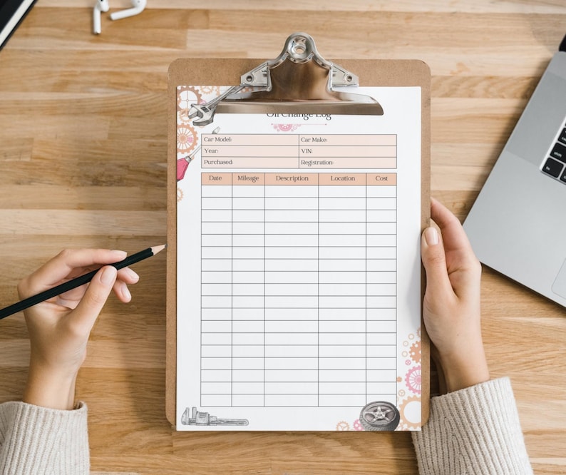 Oil Change Log Sheet Printable PDF | Oil Change Tracker | Car ...