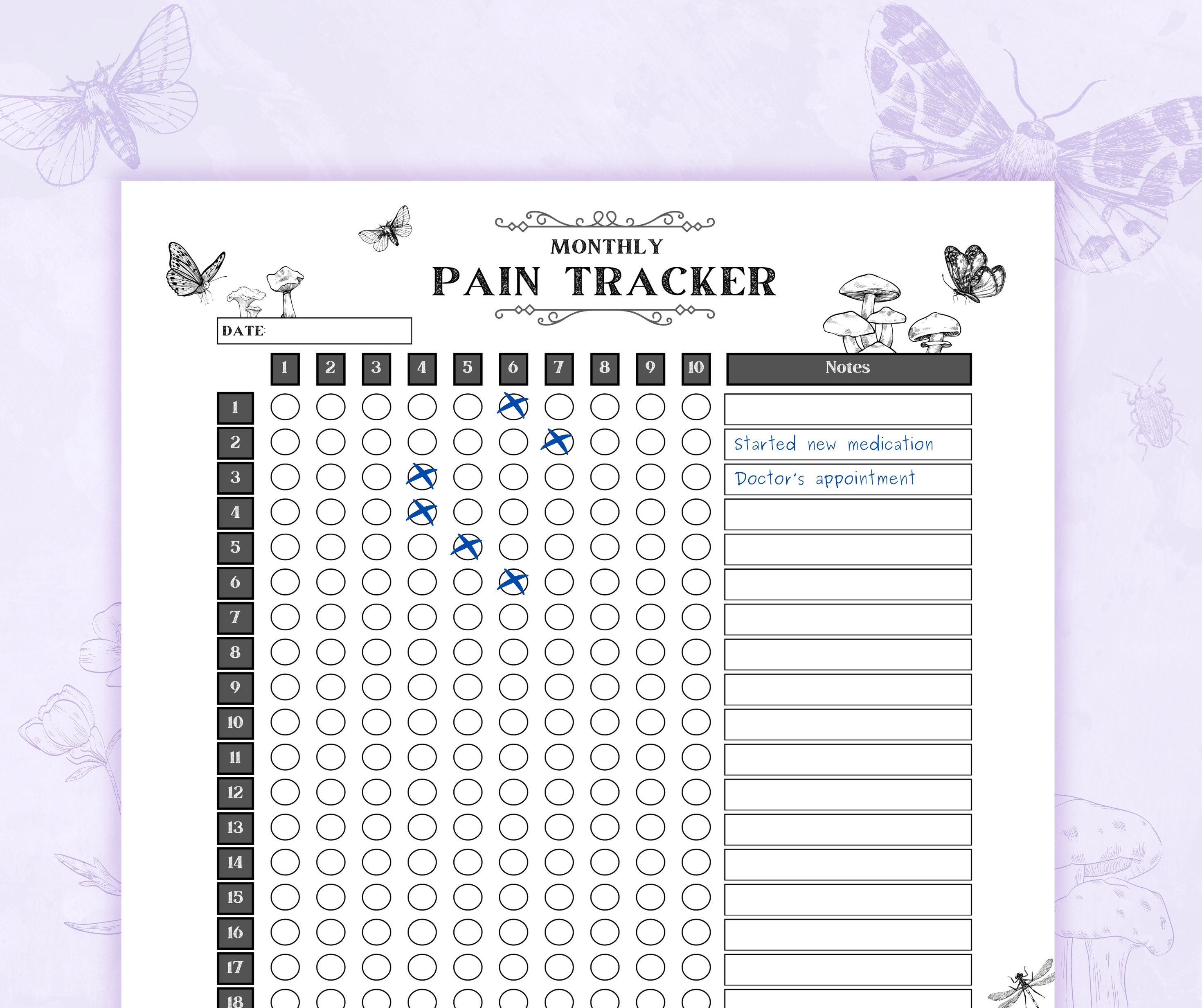 Pain Tracker Printable PDF | Chronic Pain Journal | Pain Log | Illness ...