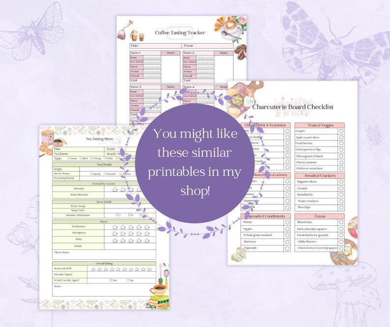 Chocolate Tasting Sheet Bundle Printable PDF, Chocolate Lovers ...