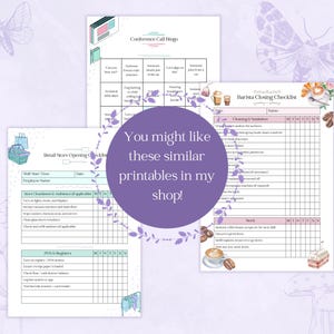 Retail Staff Sign in Sheet Printable PDF | Employee Schedule Sheet ...