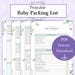 Baby Travel Packing List Printable PDF | Vacation Planner | Infant ...