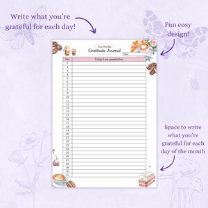 Cozy Gratitude Journal Printable PDF | Self Reflection | Wellness ...