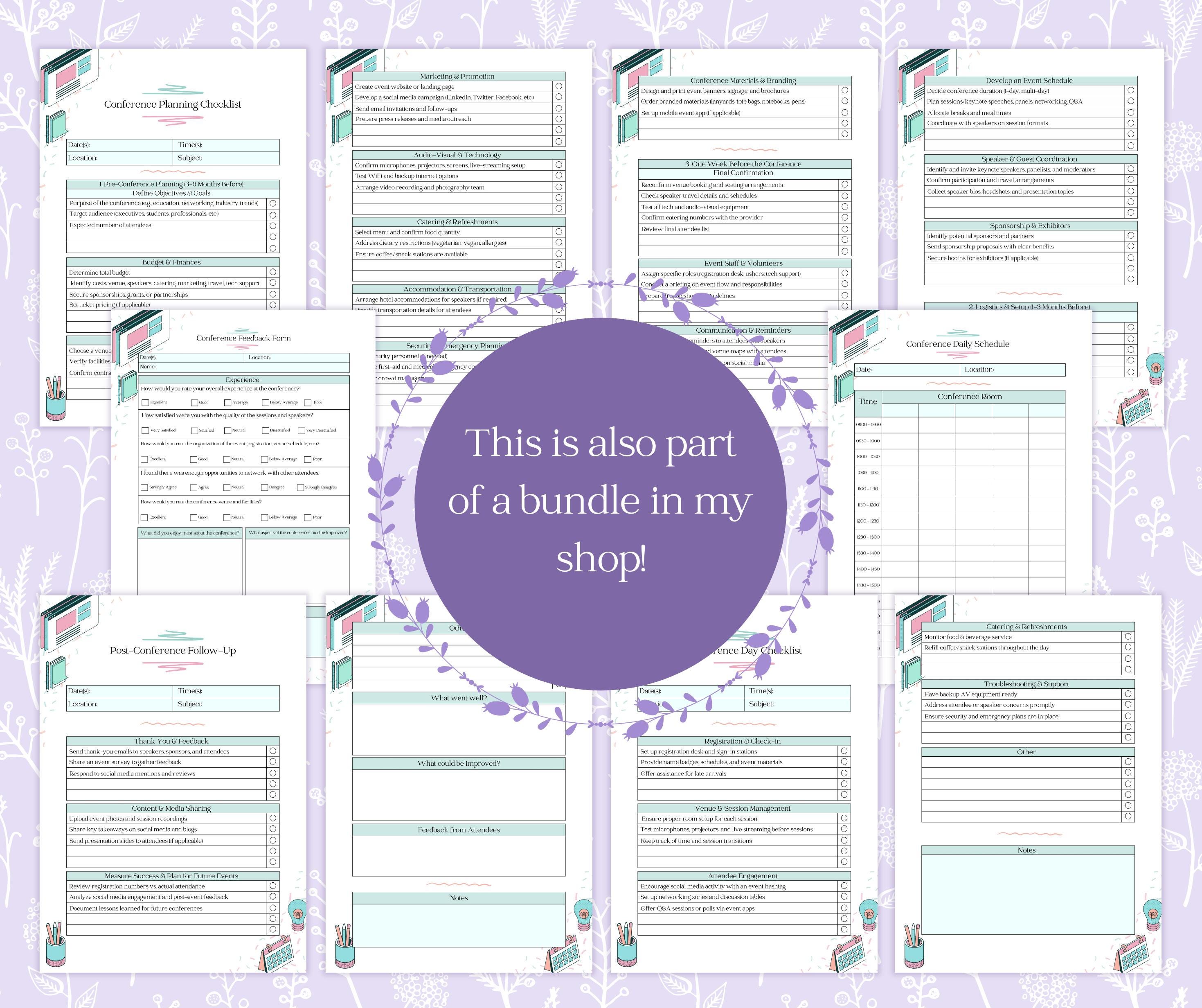 Conference Follow up Checklist Printable PDF | Conference Evaluation ...