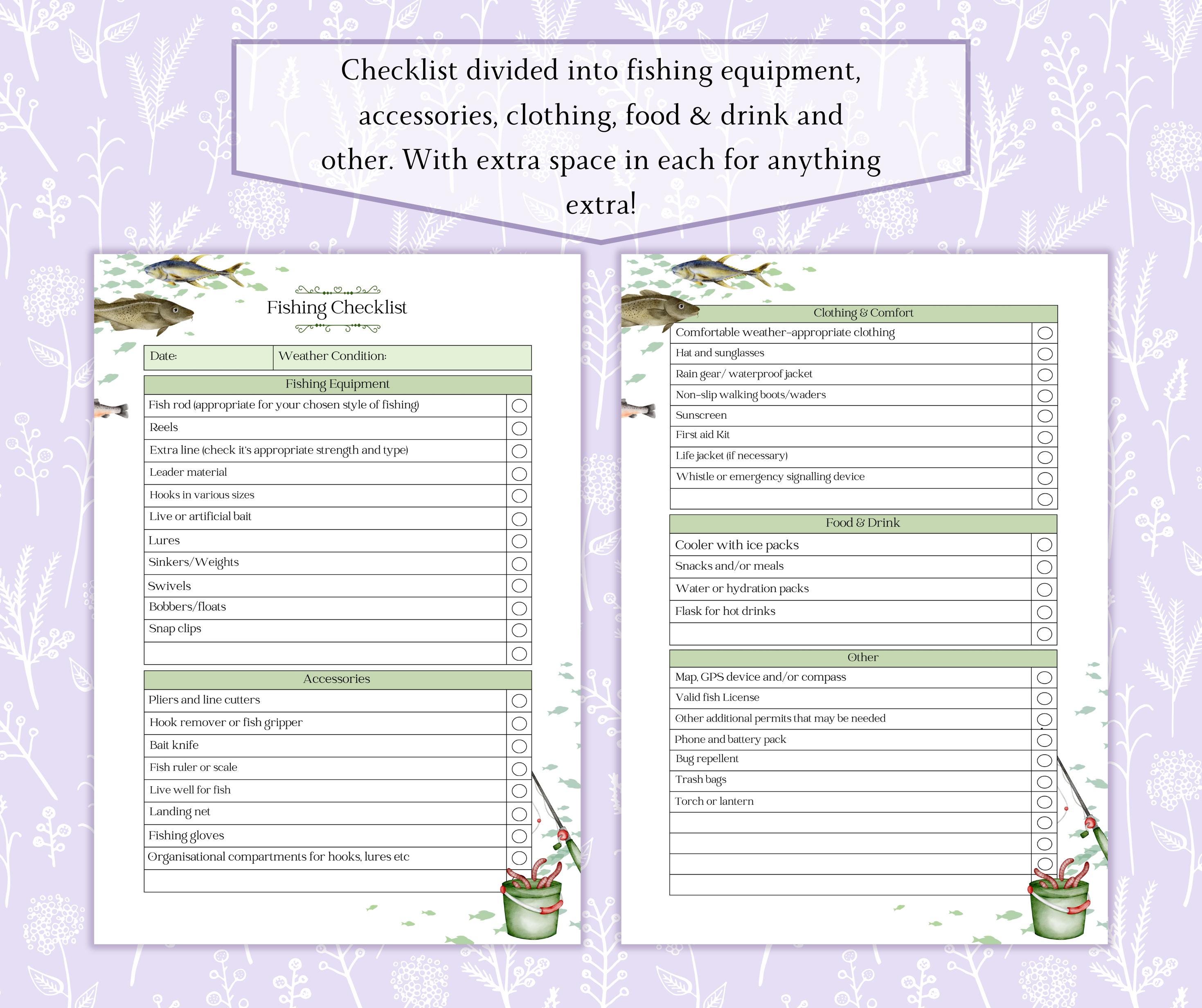 Fishing Trip Bundle Printable PDF | Fishing Diary Sheet | Fishing ...