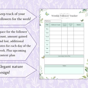 Weekly Follower Tracker Printable PDF | Subscriber Tracker | Social ...