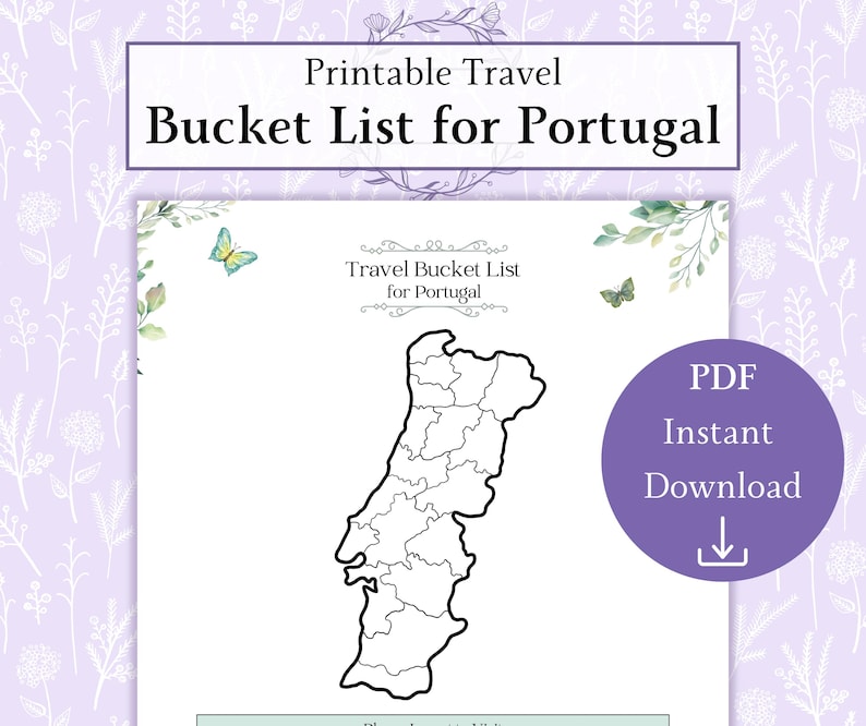 Portugal Travel Bucket List Printable PDF | Portugal Trip Planning ...