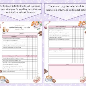 Barista Forms Bundle Printable PDF | Barista Checklist | Server Closing ...