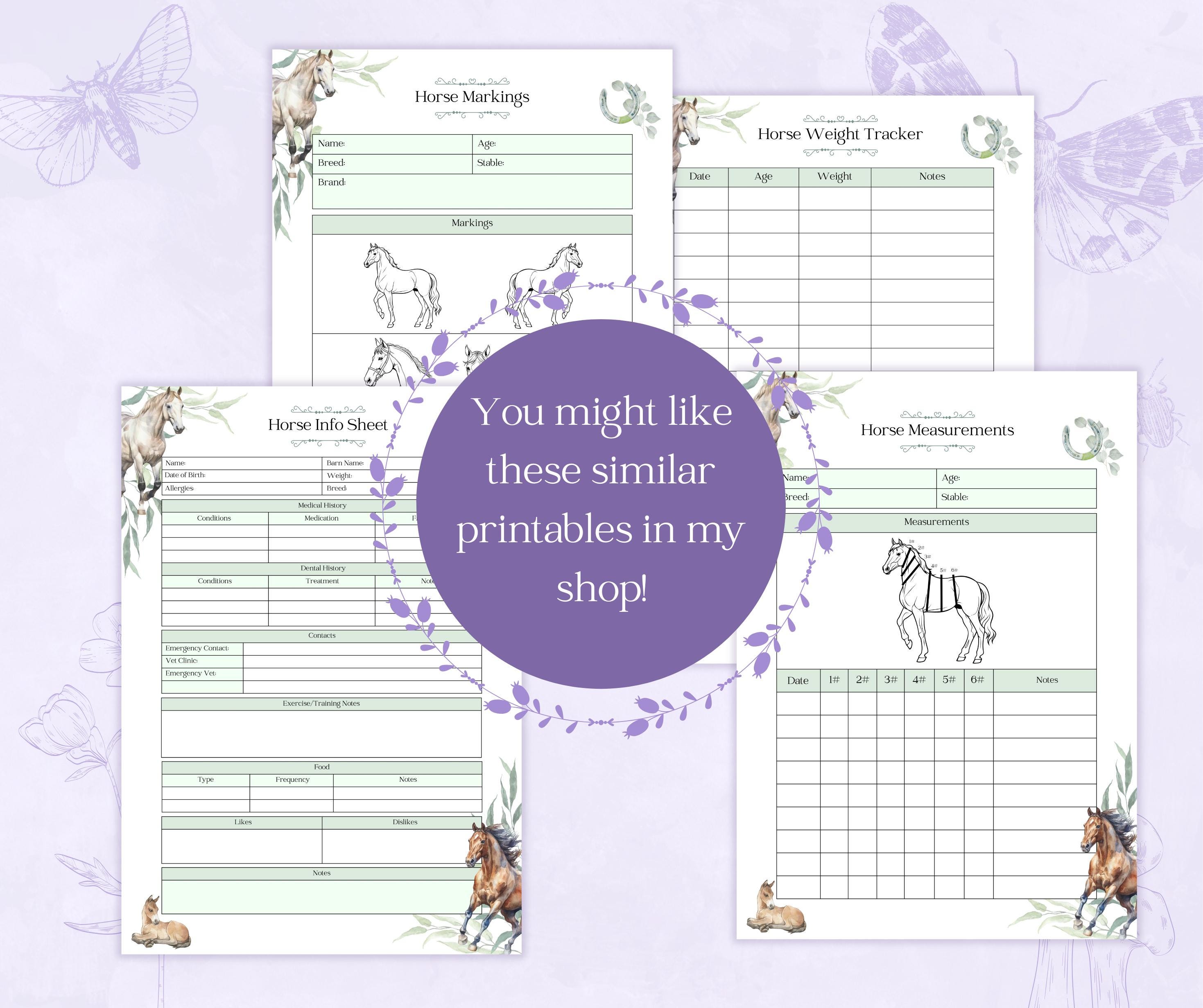Stable Cleaning Checklist Printable PDF | Horse Cleaning List | Equine ...