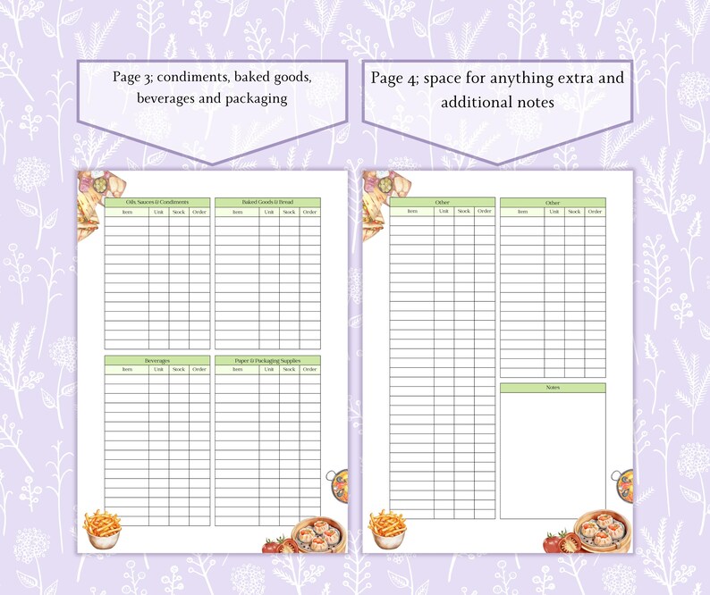 Restaurant Inventory Sheet Printable PDF | Restaurant Checklist ...