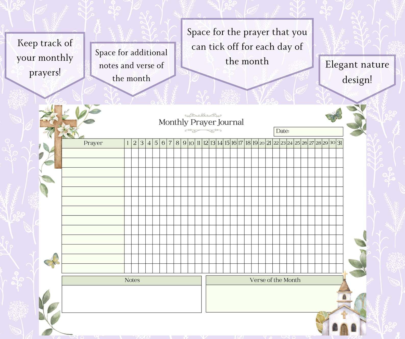 Monthly Prayer Journal Printable PDF | Monthly Devotionals | Prayer ...