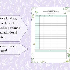 Incontinence Tracker Printable PDF | Adult Incontinence Log | Stool ...