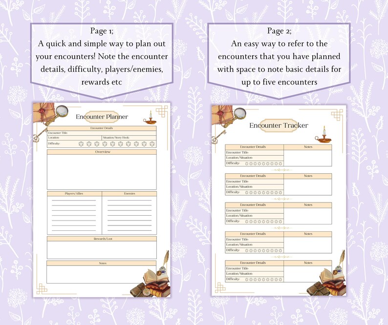 Encounter Tracker Bundle Printable PDF | Initiative Tracker | DM ...