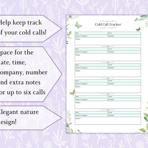 Cold Call Tracker Printable PDF | Phone Call Log Book | Cold Call Sheet ...
