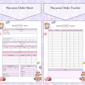 Macaron Order Form Printable PDF | Macaron Order Log | Dessert Order ...