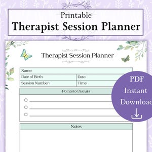 Therapist Planner Printable PDF | Therapist Notes | Treatment Plan ...