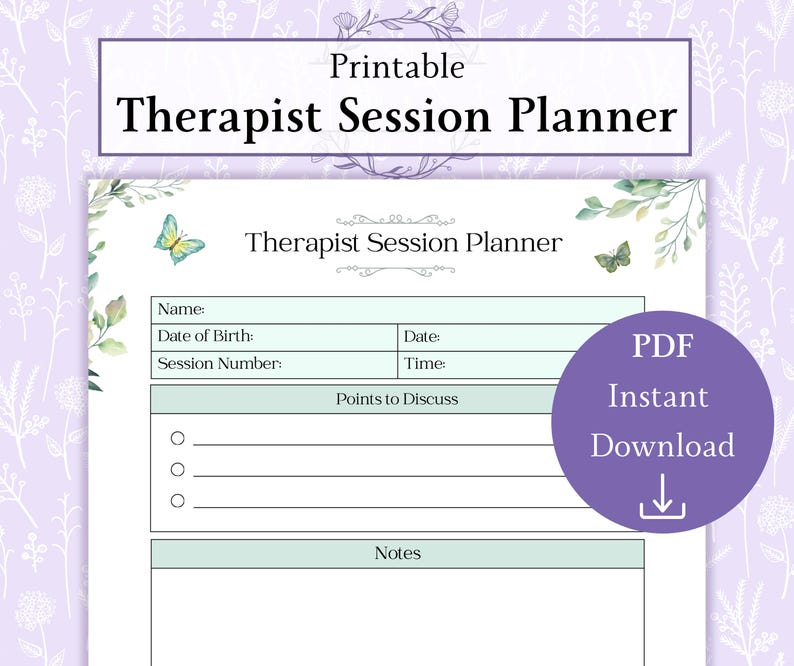 Therapist Planner Printable PDF | Therapist Notes | Treatment Plan ...
