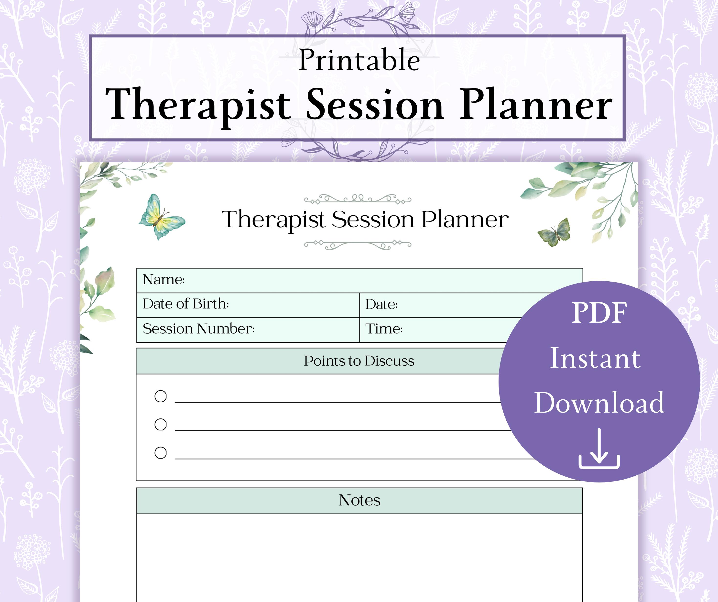 Therapist Planner Printable PDF | Therapist Notes | Treatment Plan ...