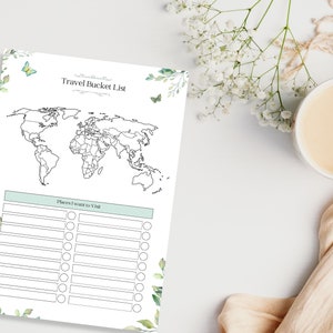 Travel Bucket List Printable PDF | World Map Checklist | Travel ...