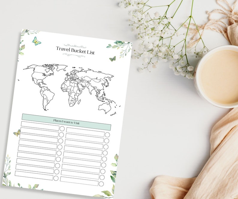 Travel Bucket List Printable PDF | World Map Checklist | Travel ...