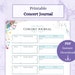 Concert Journal Printable PDF | Gig Tracker | Concert Log | Gig Diary ...