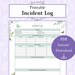 Incident Log Printable PDF | Incident Report Form | Employment Forms ...