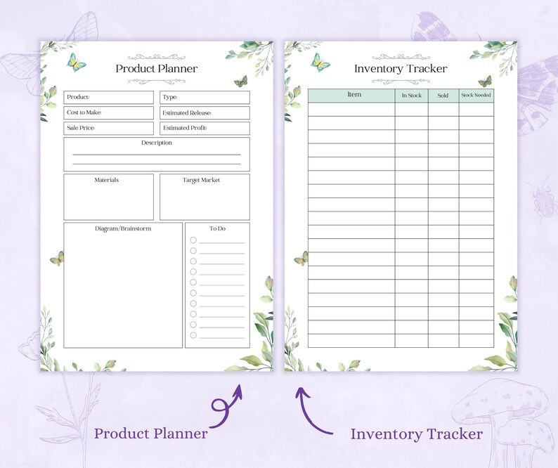 Inventory Tracker and Product Planner Bundle Printable PDF | Project ...