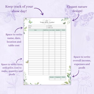Trade Show Tracker Bundle Printable PDF | Craft Fair Tracker | Trade ...