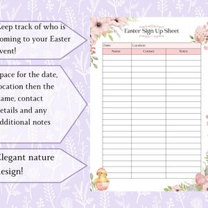 Easter Sign up Bundle Printable PDF | Easter Potluck Form | Sign up ...