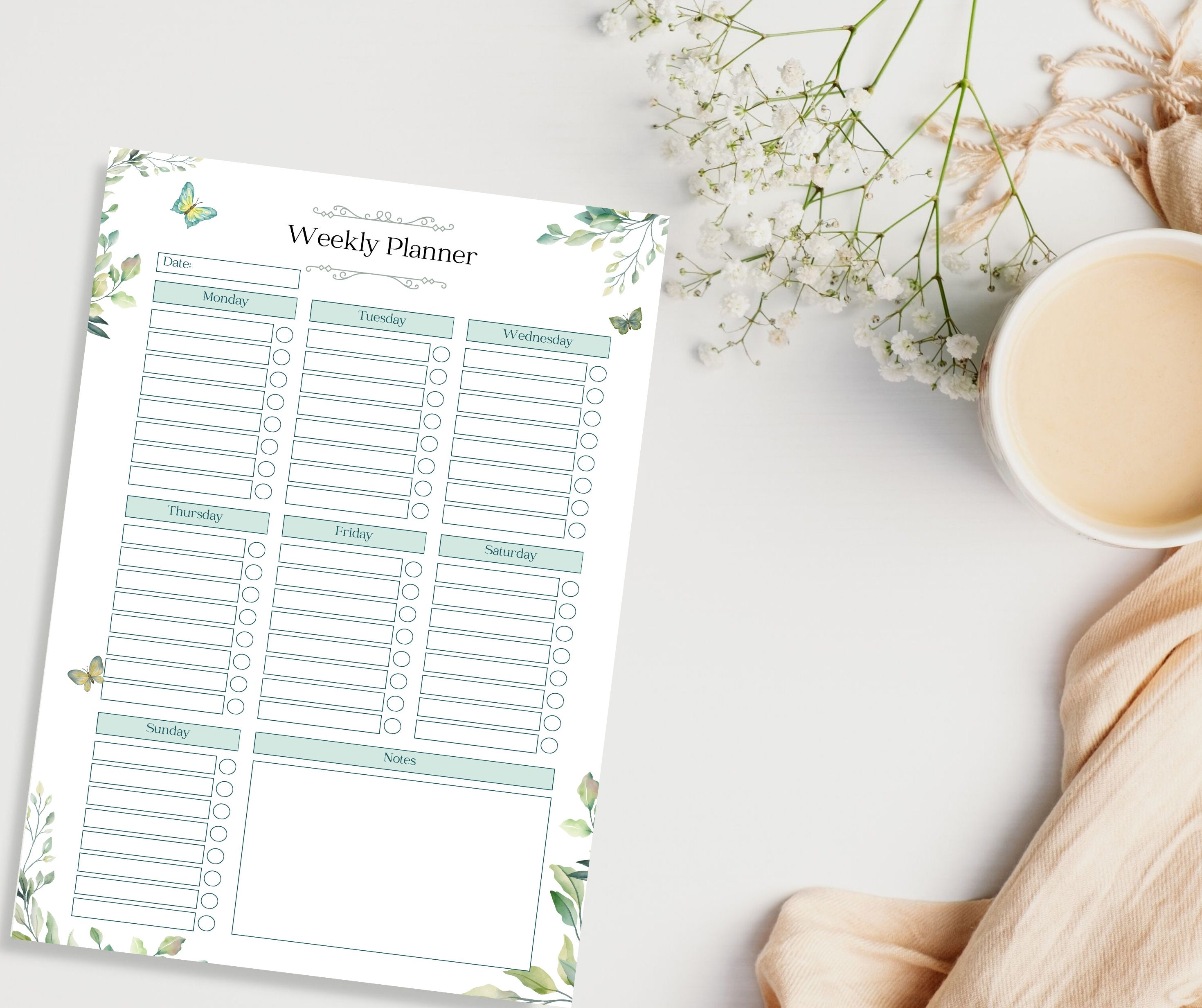 Weekly Planner Printable PDF | Life Planner Diary | Weekly to Do List ...