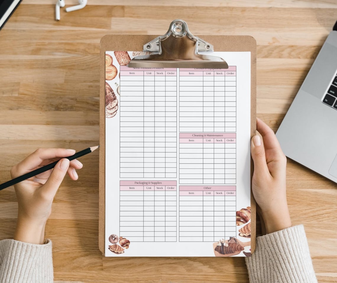 Bakery Inventory Sheet Printable PDF | Inventory Tracker | Supply ...