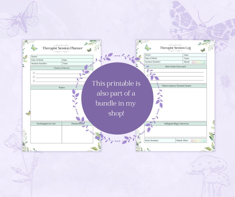 Therapist Planner Printable PDF | Therapist Notes | Treatment Plan ...