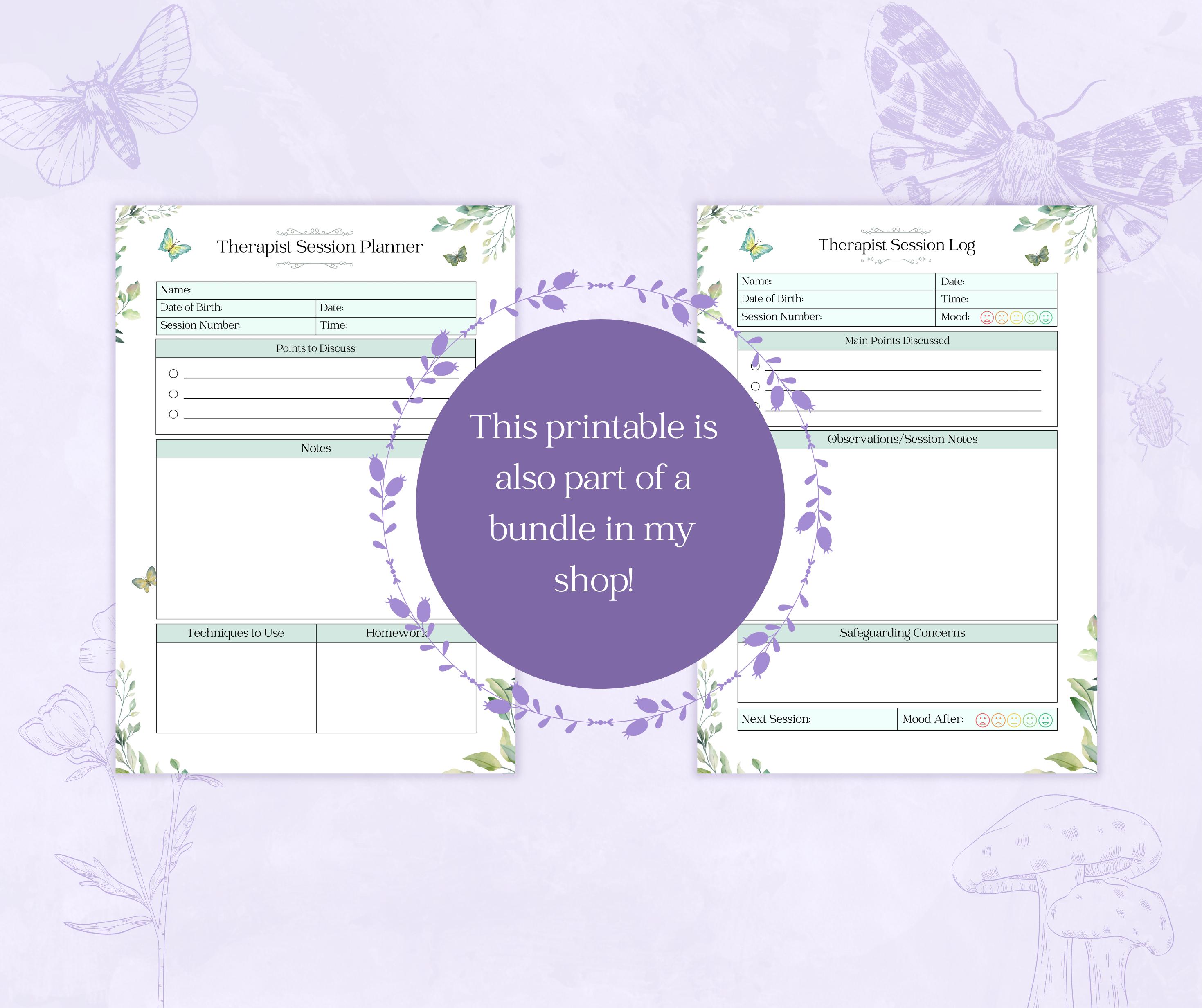 Therapist Planner Printable PDF | Therapist Notes | Treatment Plan ...