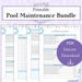 Pool Upkeep Bundle Printable PDF | Pool Maintenance Checklist | Pool Cleaning List | Pool ...