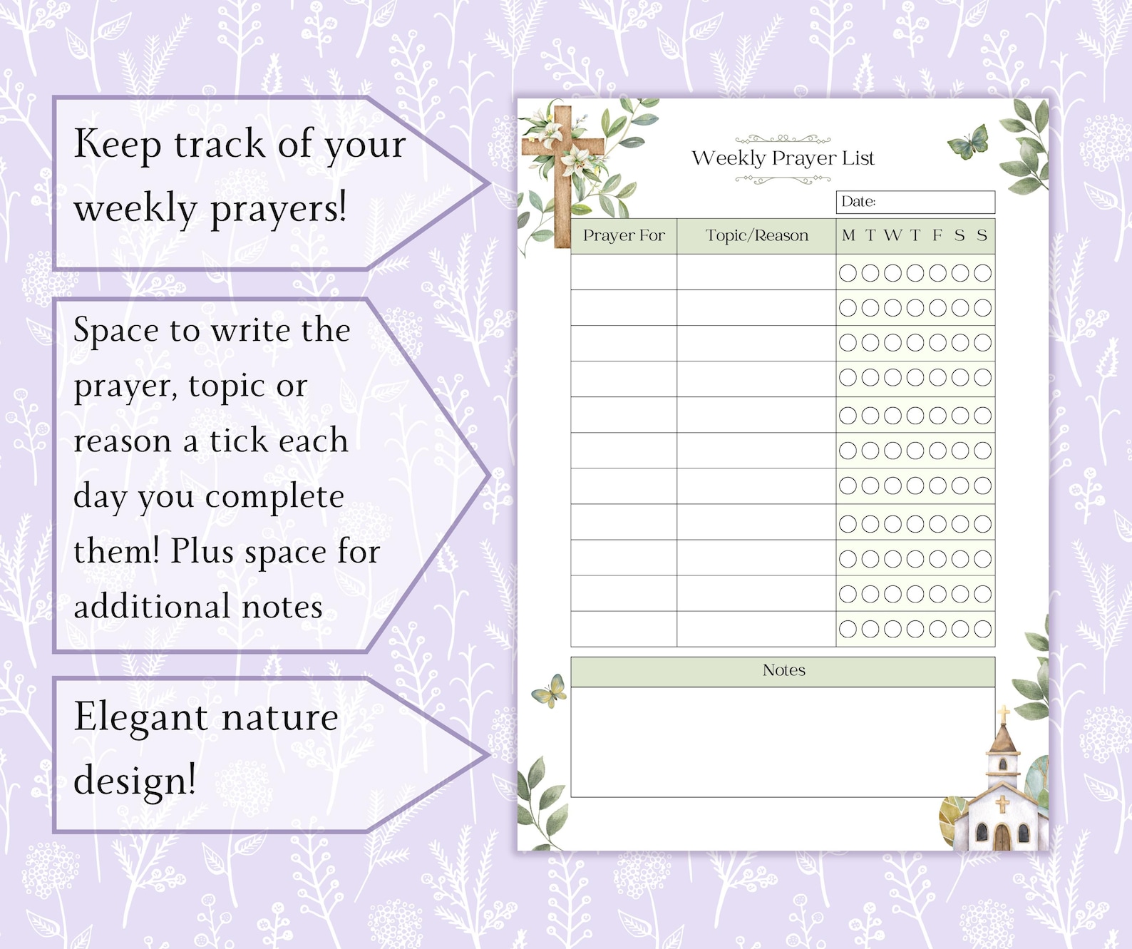 Weekly Prayer List Printable PDF | Weekly Prayer Journal | Prayer ...