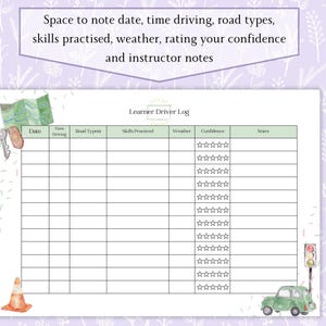 Learner Driver Tracking Bundle Printable PDF | Beginner Driver Tracker ...