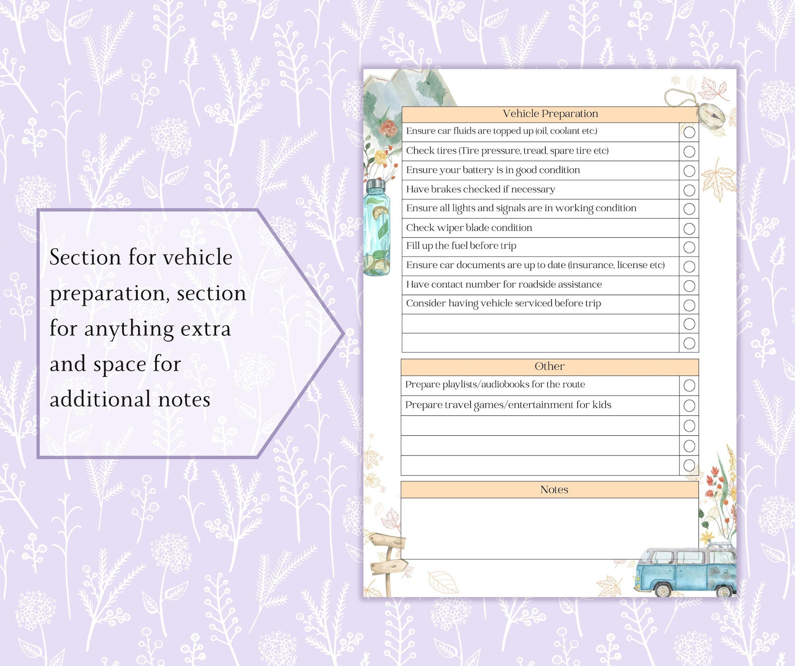 Roadtrip Planning Checklist Printable PDF | Travel Itinerary Roadtrip ...