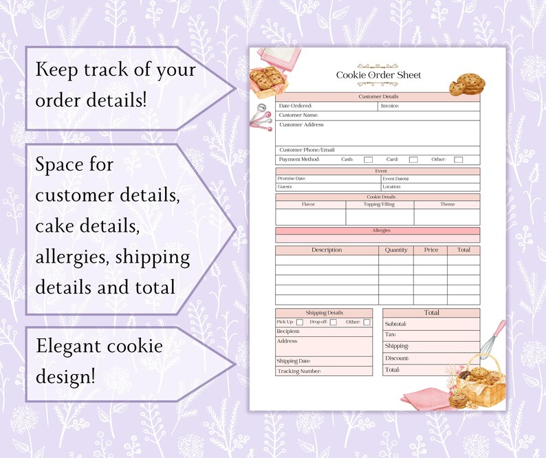 Cookie Business Bundle Printable PDF | Cookie Order Form | Cookie Sales ...