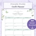 Outfit Planner Printable PDF Clothes Organiser Outfit Log Weekly ...