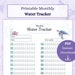 Monthly Water Tracker Printable PDF Fluid Tracker Hydration Tracker ...