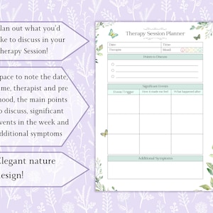 Therapy Session Planner Printable PDF | Pre Therapy Notes | Therapy ...