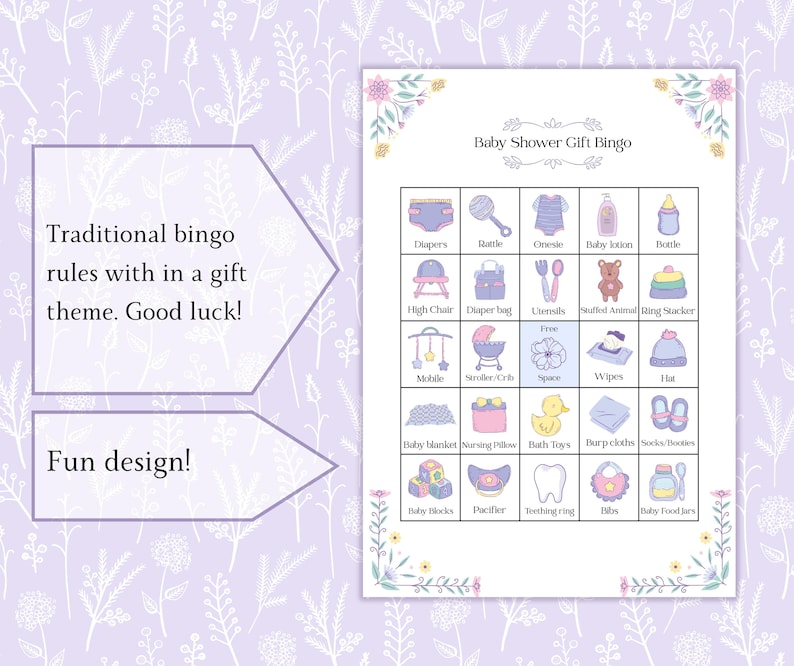 Baby Shower Bingo Bundle Printable PDF | Babyshower Bingo | Gift ...