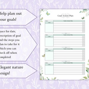 Goal Action Plan Printable PDF | Task Tracker | Long Term Goals ...