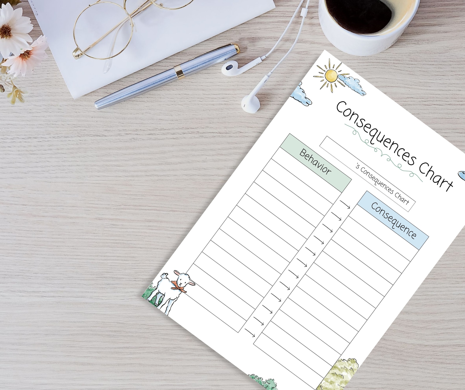 Consequence Chart for Kids Printable PDF | Behavior Chart ...